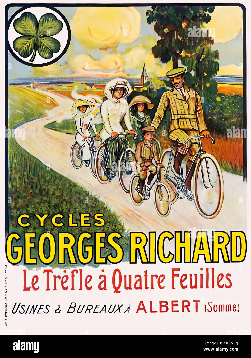 GAUDY Georges - Cycles Georges Richard, Le Tr`fle à Quatre Feuilles - Vintage illustrated print ...